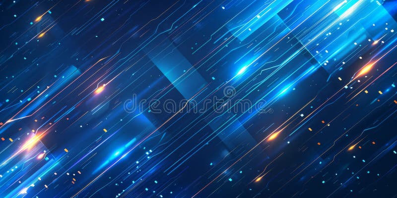 Futuristic Digital Data Flow Background with Blue Circuit Lines and ...