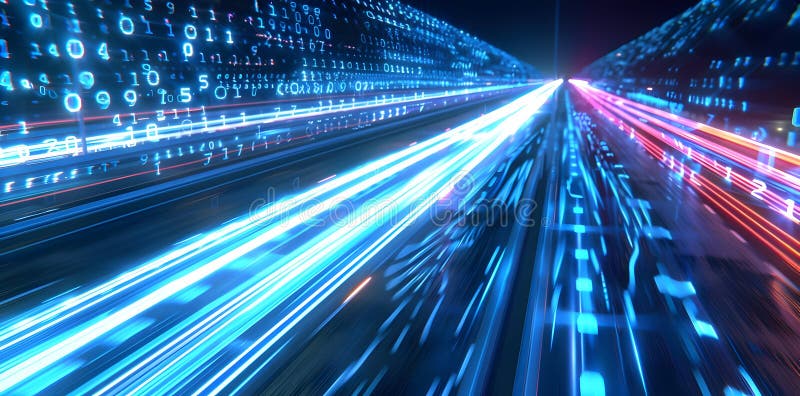 Futuristic Digital Data Flow, High-speed Internet Connection Concept ...