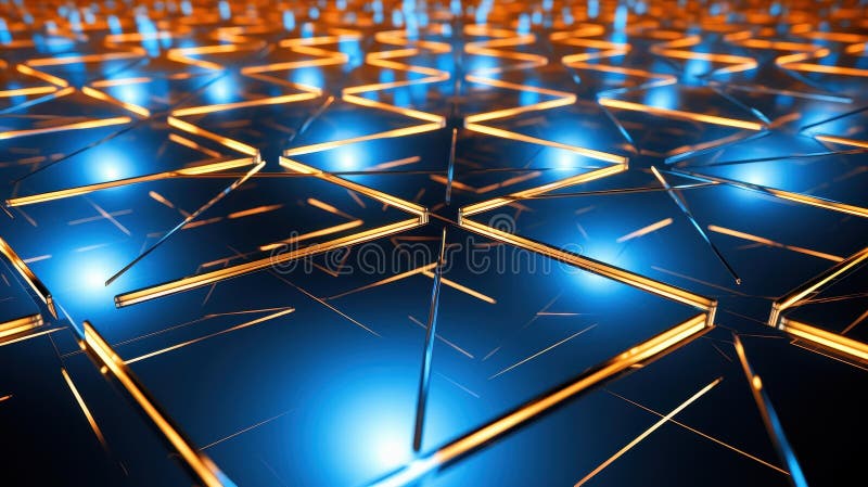 Futuristic Digital Data Grid with Orange and Blue Connections. Ideal ...