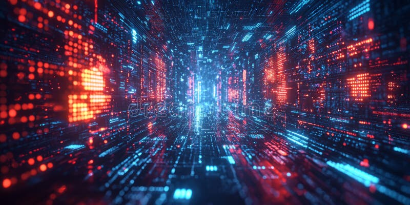Futuristic Digital Data Network with Cyberpunk Aesthetic Stock Photo ...