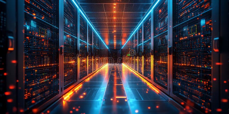 Futuristic Digital Data Network with Cyberpunk Aesthetic Stock Photo ...