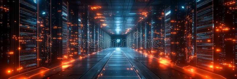 Futuristic Digital Data Network with Cyberpunk Aesthetic Stock Photo ...