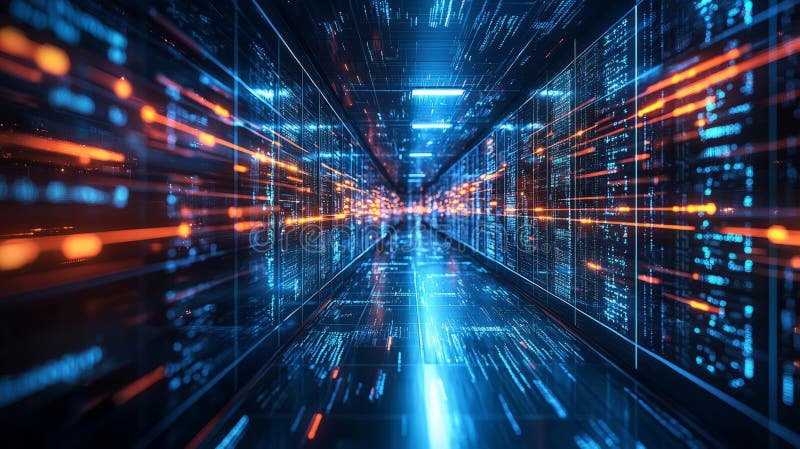 Futuristic Digital Data Network with Cyberpunk Aesthetic Stock Photo ...