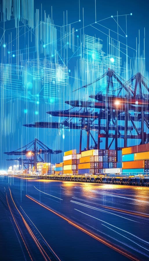 Futuristic Digital Data Network Visualization in Advanced Global ...