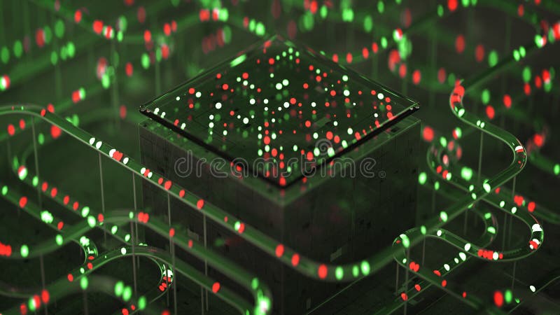 Futuristic Digital Data Processing Device 3D Rendering Stock ...