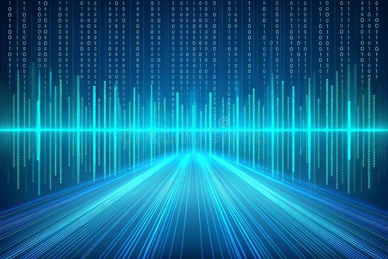 Futuristic Digital Data Stream with Binary Code for Technology and Stock Photo - Image of lines ...