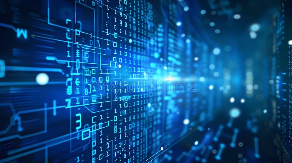 Futuristic Digital Data Stream in Cyberspace Portraying Technology ...