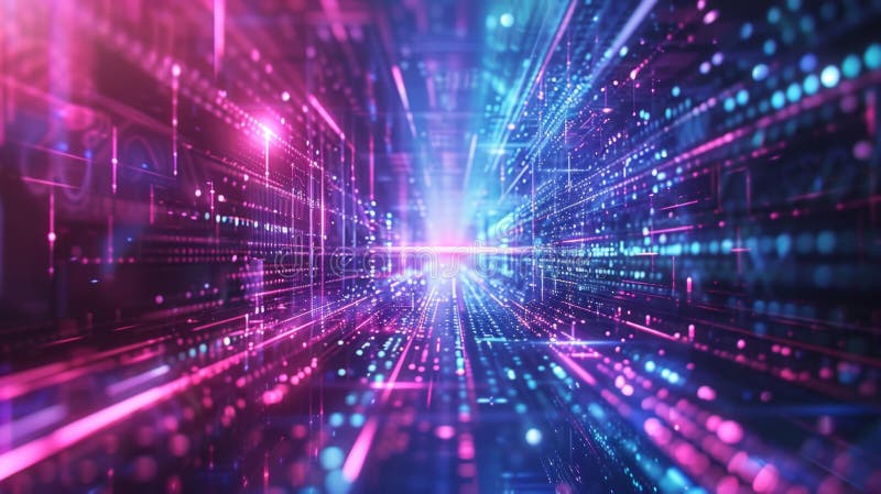 Futuristic Digital Data Stream, Generative AI Stock Image - Image of ...