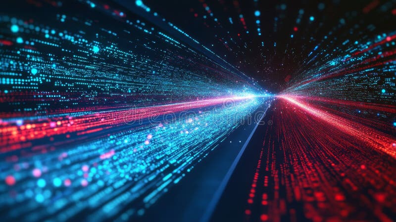 Futuristic Digital Data Stream Highway Visualizing Network Connections ...