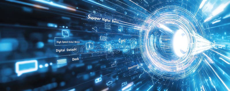 Futuristic Digital Data Stream Illustrating High-speed Connections and ...