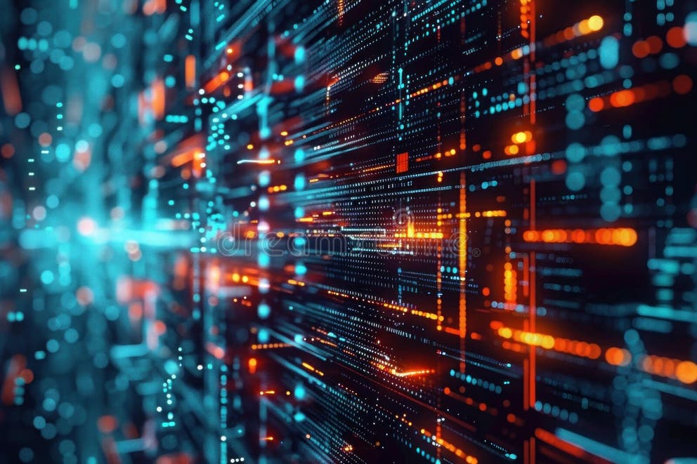 Futuristic Digital Data Stream Visualization Stock Image - Image of ...