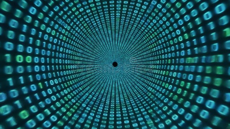 Futuristic Digital Data Tunnel with Binary Code Stock Video - Video of matrix, connectivity ...