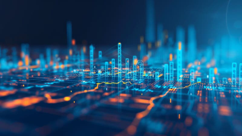 The Futuristic Digital Data Visualization.AI Generated Image Stock Photo - Image of internet ...