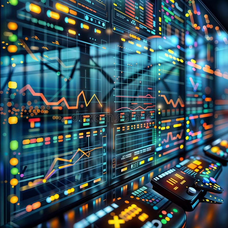Futuristic Digital Data Visualization with Colorful Abstract Charts ... Futuristic Digital Data Visualization with Colorful Abstract Charts ...