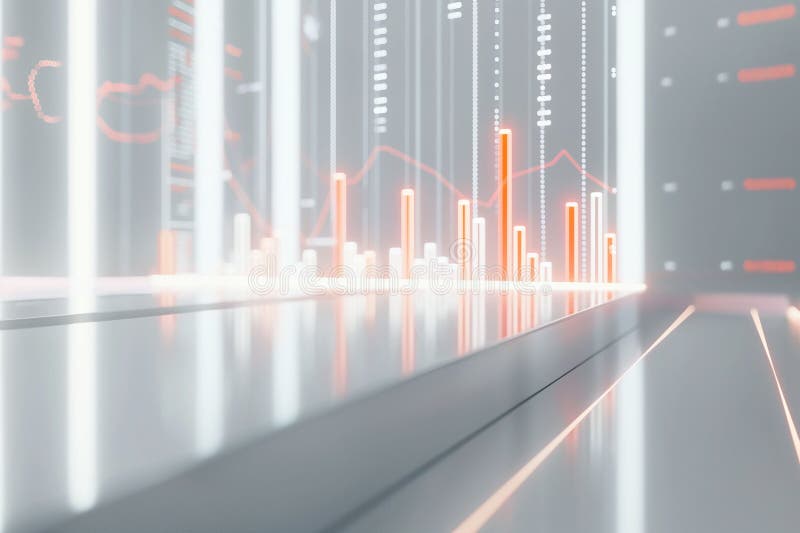 Futuristic Digital Data Visualization with Glowing Graphs and Charts in ... Futuristic Digital Data Visualization with Glowing Graphs and Charts in ...