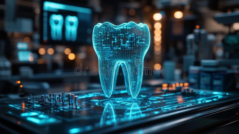 Futuristic Digital Dental Technology Interface Generative AI Stock ...