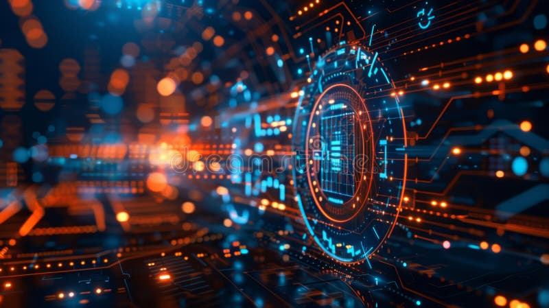 Futuristic Digital Design for AI Innovation with Circuits Stock ...