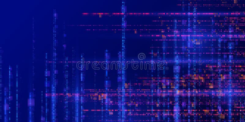 Futuristic Digital Design with Illuminated Square Patterns and Glowing ...