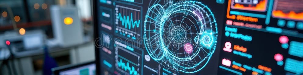 Futuristic Digital Display with Data Visualization in a High-tech Environment Stock Photo ...