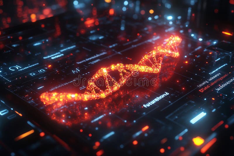 Glowing Dna Helix Futuristic Tech Generative Ai Stock Photos - Free ...