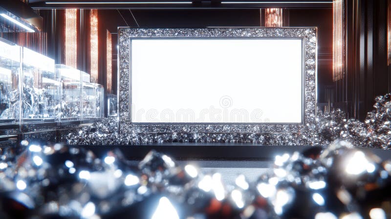 Futuristic Digital Display in Modern Crystal Environment with ...