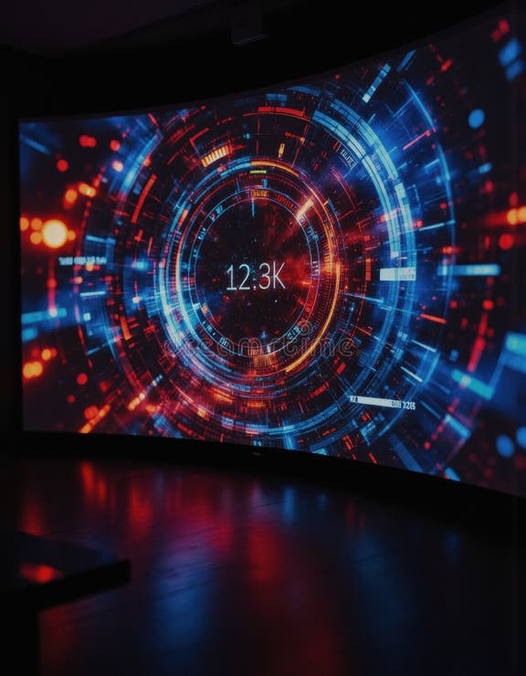 Futuristic Digital Display Showcasing Vibrant Data Visualization on a ...