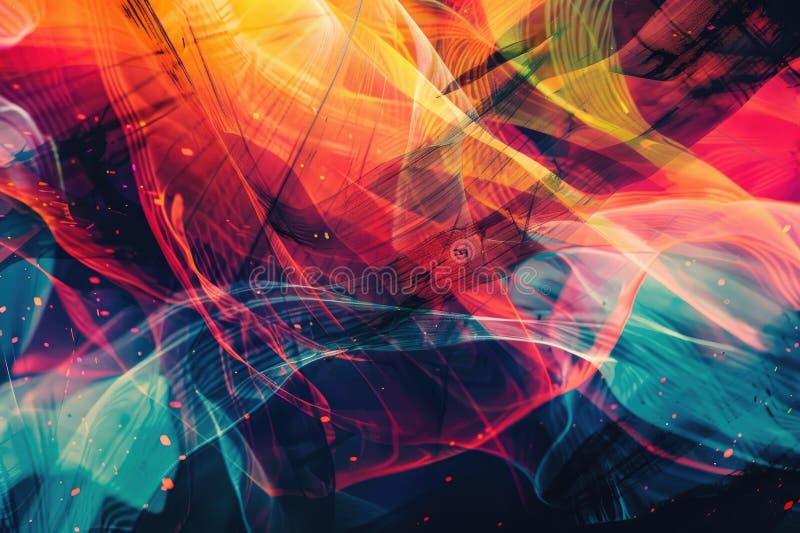 Futuristic Digital Display Vibrant Abstract Art, Adding a Pop of Color ...