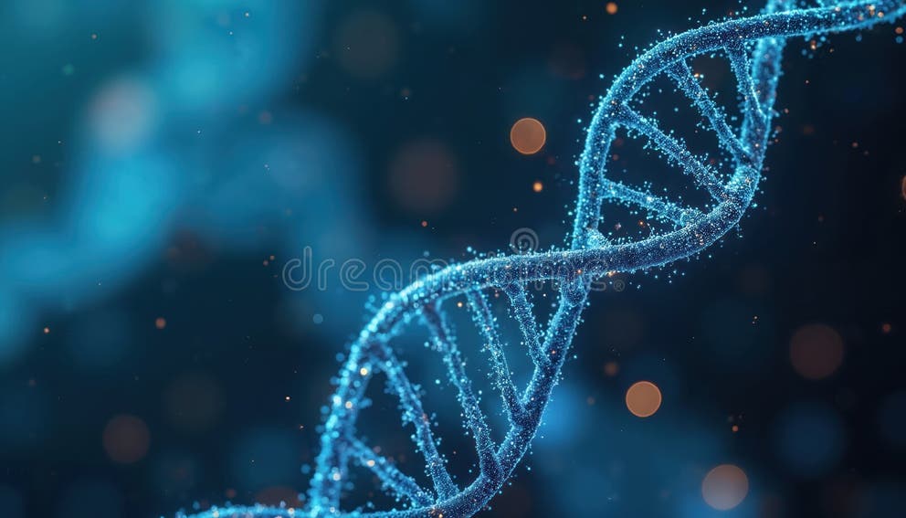 Futuristic Digital DNA Helix. Concept Use of Bioinformatic Technologies ...