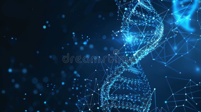 Futuristic Digital DNA Strand Representing Genetic Technology and ...