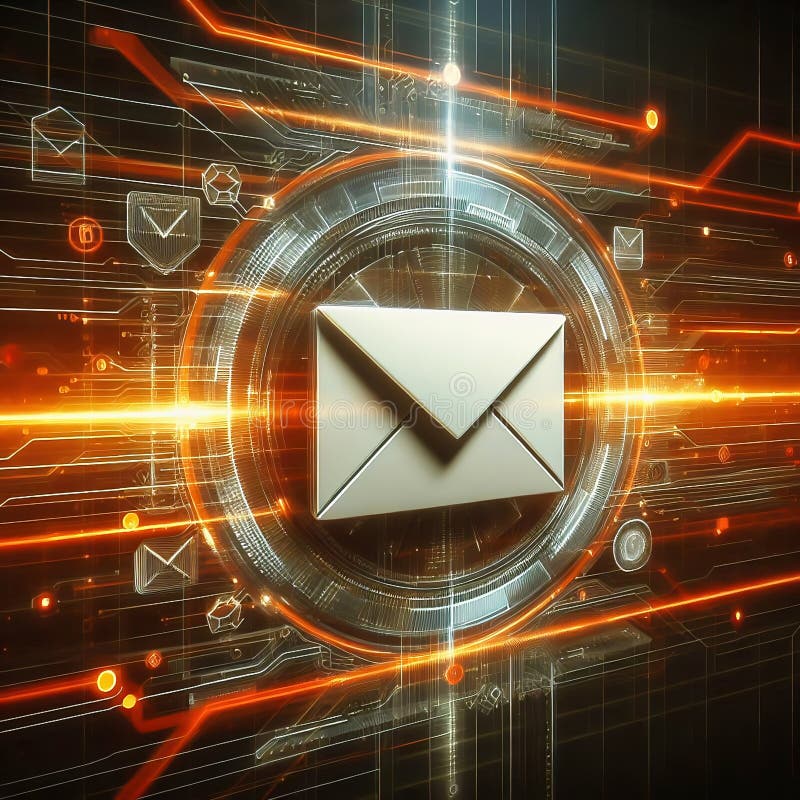 Futuristic Digital E Mail Transmission Stock Illustrations – 18 ...