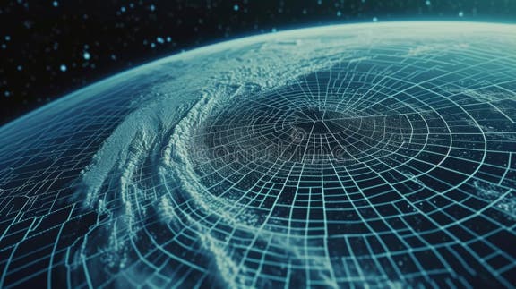 Futuristic Digital Earth with Grid Overlay in Space View Stock Image ...