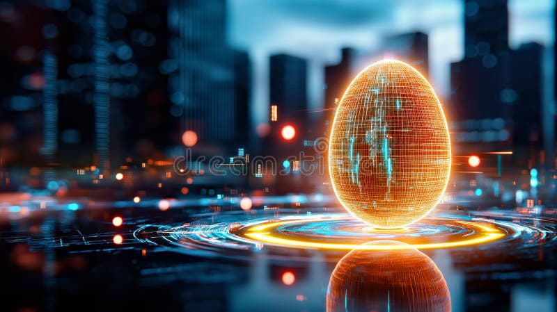Futuristic Digital Egg: Symbol of Innovation and Technology Stock ...
