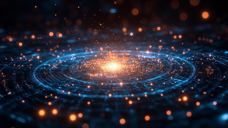 Futuristic Digital Energy Swirl Stock Illustration - Illustration of ...