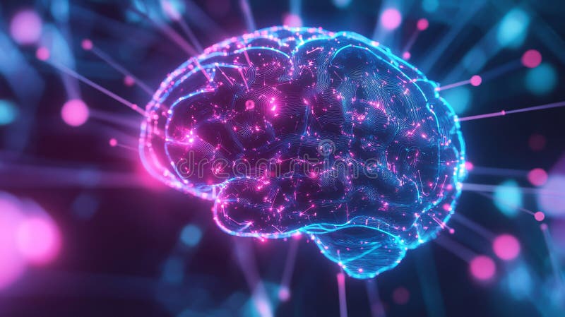 A Futuristic Digital Evolution Represented by a Neon-colored Abstract ...