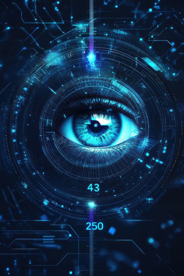 Futuristic Digital Eye with Advanced Technology Elements and ...