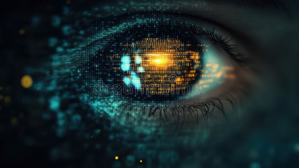 Futuristic Digital Eye with Data Graphics for Technology and Innovation ...