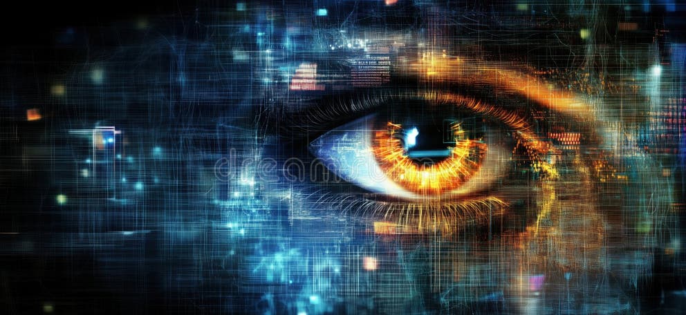 Futuristic Digital Eye with Glowing Iris and Abstract Technology ...