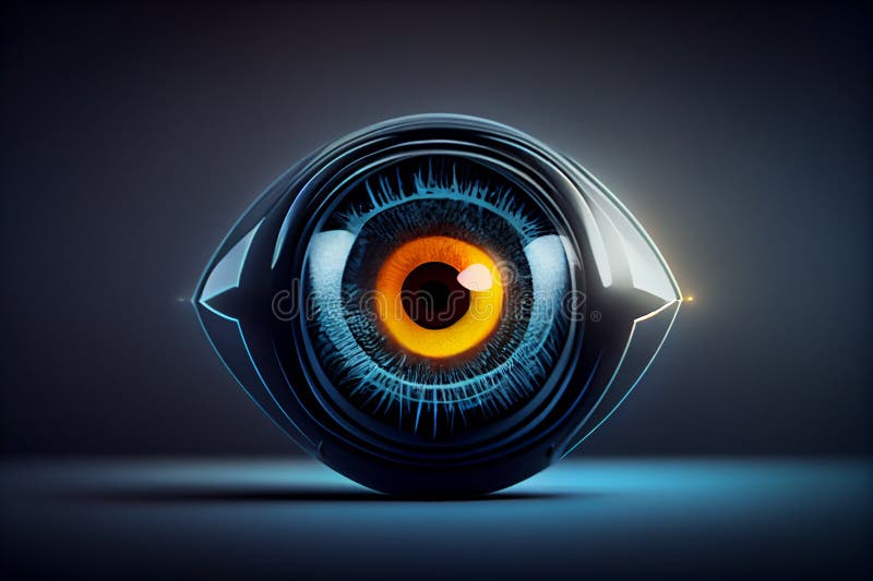 Futuristic Digital Eye, Illustration Generative AI. Stock Illustration ...