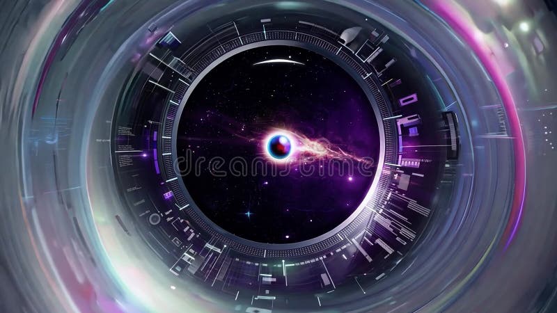 Digital Eye Observing Cosmic Event through Portal Stock Footage - Video ...