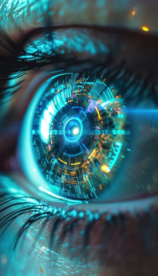 Futuristic Digital Eye Symbolizing Cybersecurity and Data Protection ...