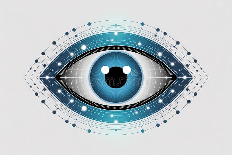 Futuristic Digital Eye Technology with Network Connection. Stock ...