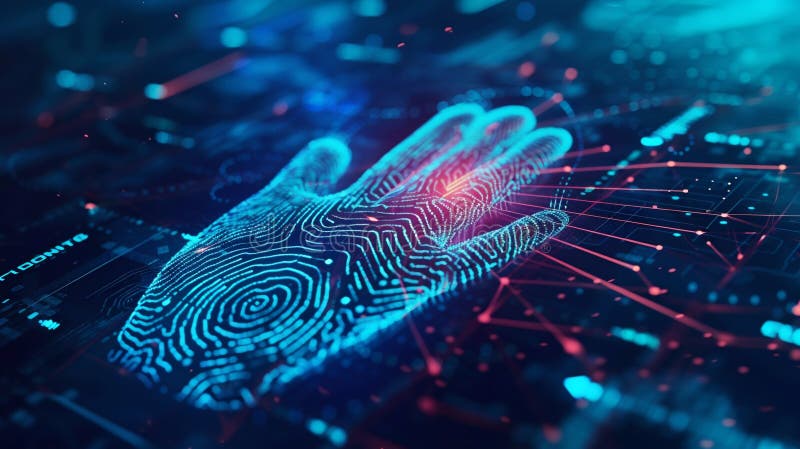 Futuristic Digital Fingerprint Identification Technology. Generative Ai ...