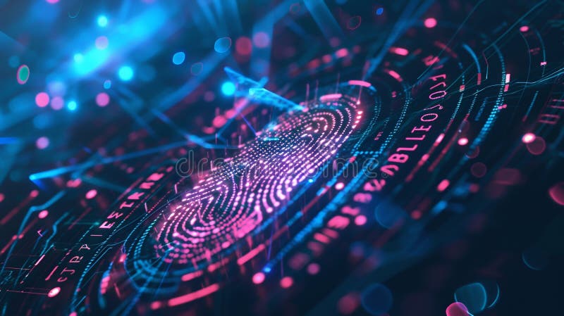 Futuristic Digital Fingerprint Identification Technology. Generative Ai ...