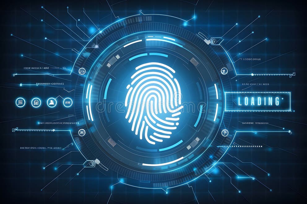 Futuristic Digital Fingerprint Scanner Interface for Advanced Security ...