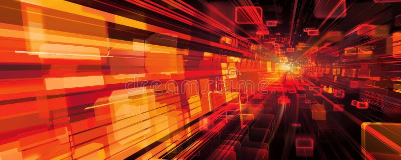 Futuristic Digital Firewall Concept with Intense Orange and Red Hues ...
