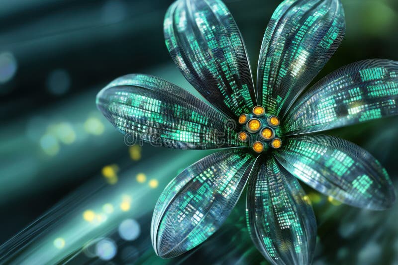 Futuristic Digital Flower Led Patterns Glowing Effects Stock Photos ...