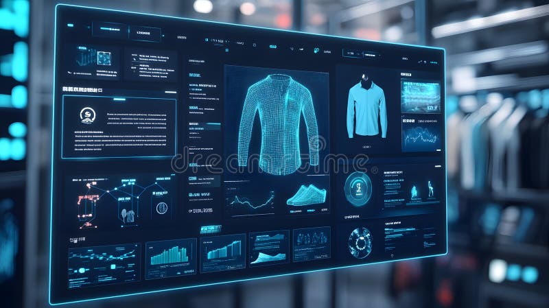 Futuristic Digital Garment Display Interface Stock Illustration ...