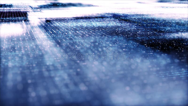 Futuristic Matrix Grid Particles in Cyber Space Background Stock ...