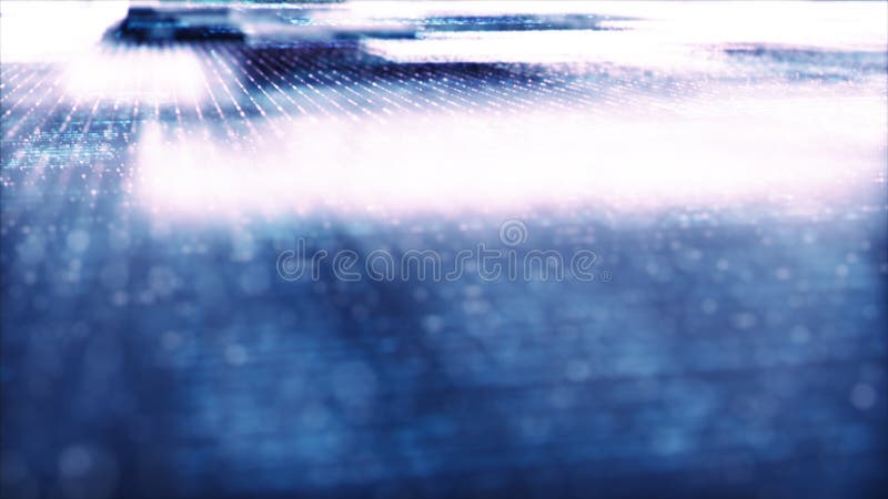Futuristic Matrix Grid Particles in Cyber Space Background Stock ...