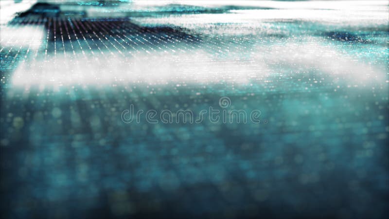 Futuristic Matrix Grid Particles in Cyber Space Background Stock ...